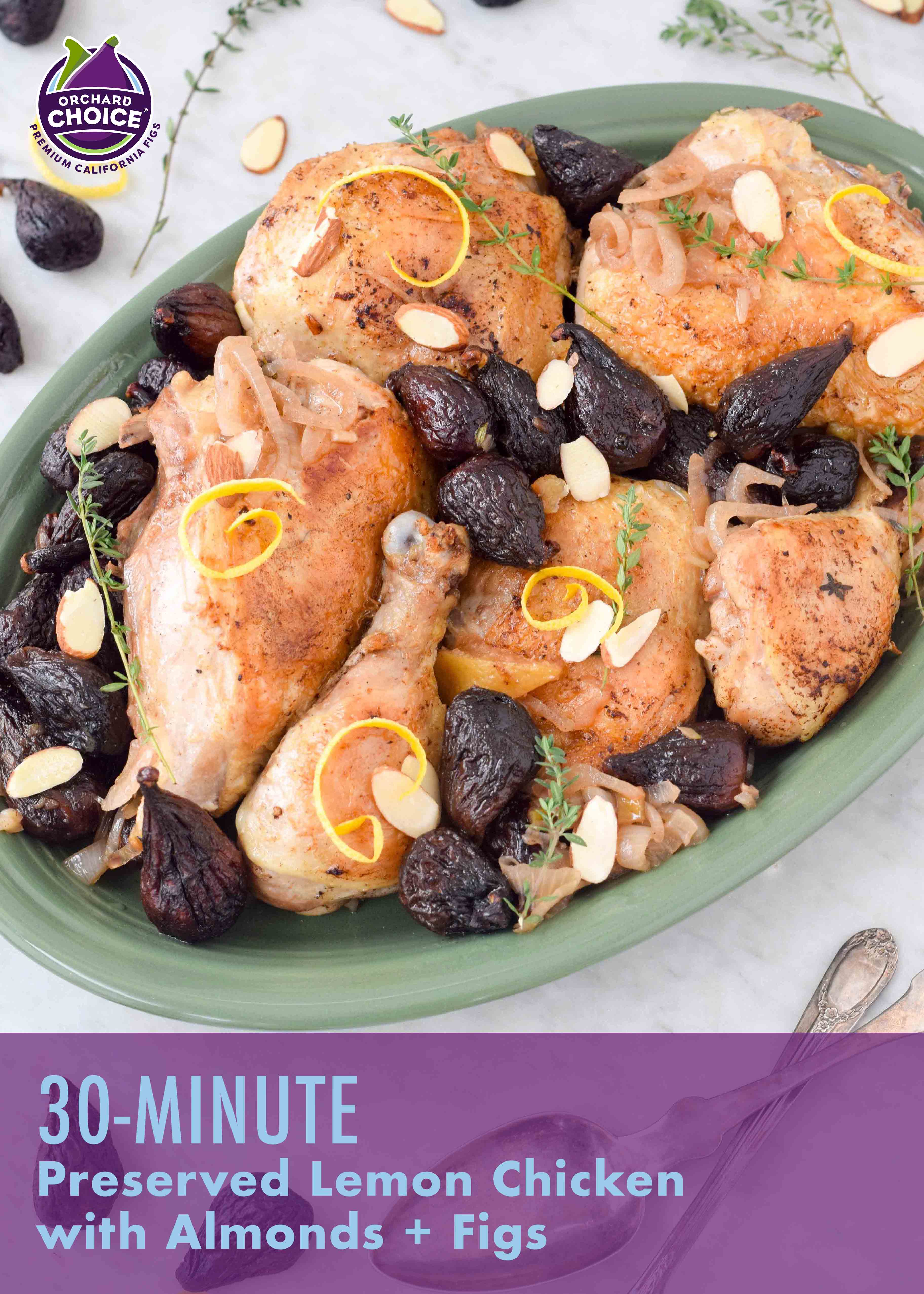 Chicken with Almonds, Figs + Preserved Lemon