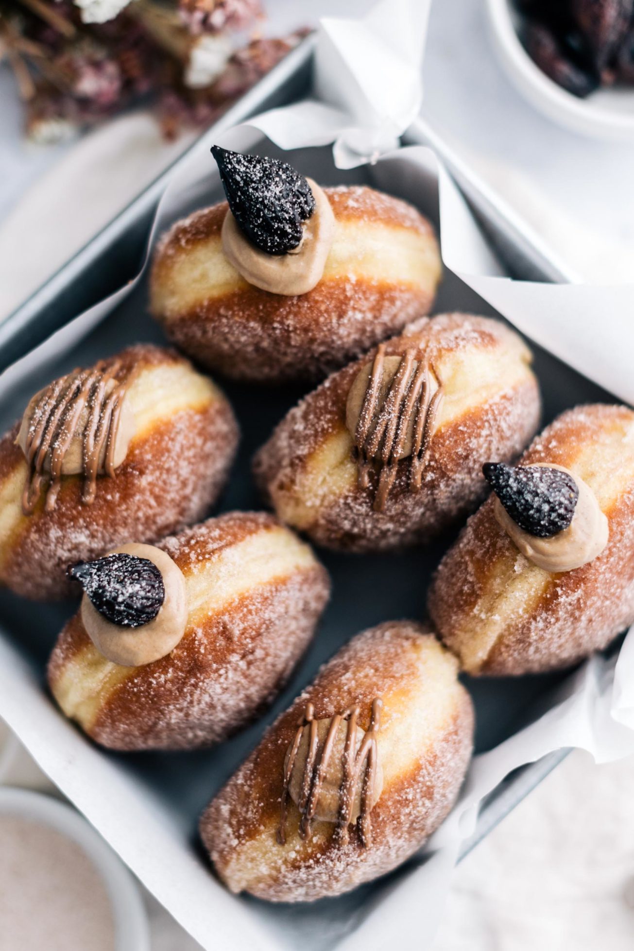 Churro Yeasted Doughnut Recipe with Fig Pastry Cream | Valley Fig