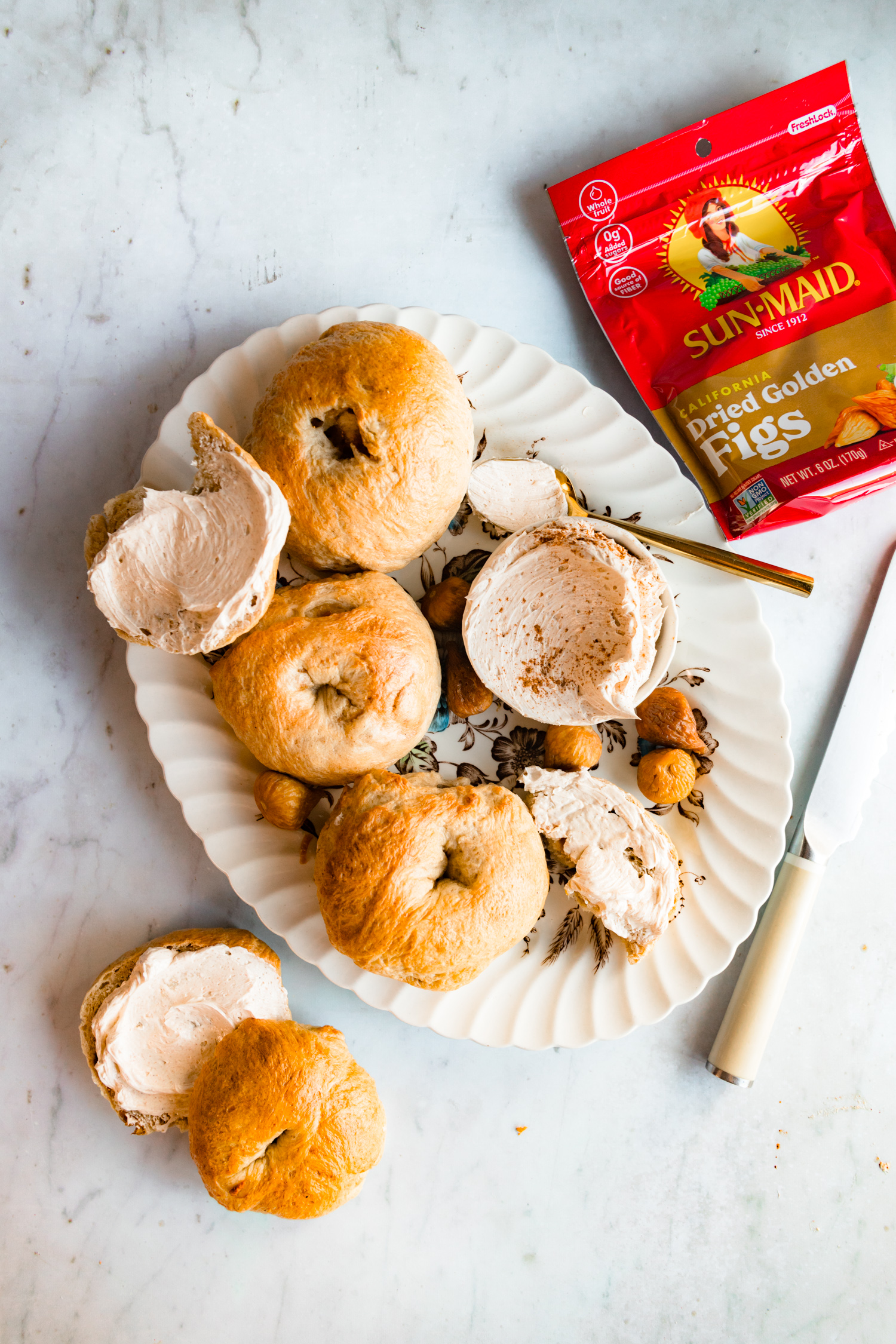 Fig Cinnamon Bagels with Whipped Vanilla Honey Butter - Valley Fig Growers